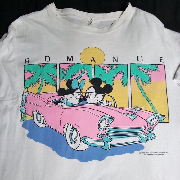 Disney | Shirts | Vintage Mickey Mouse Minnie Romance 57 Chevy Romance ...